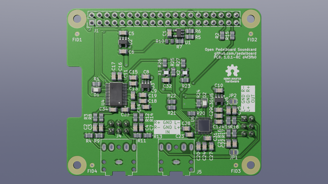 GitHub - pedalboard/pedalboard-soundcard: an open hardware AD DA converter card for RaspberryPi